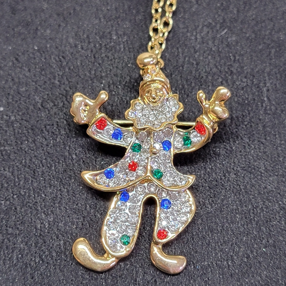 Vintage "Dancing" Clown Pin/Brooch - Gem
